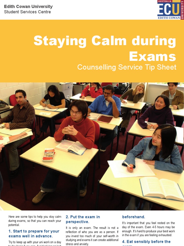 Staying Calm During Exams: Counselling Service Tip Sheet | PDF ...