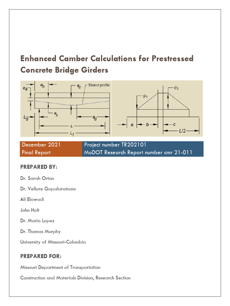 Enhanced Camber Calculations for Girders | PDF | Concrete | Prestressed ...
