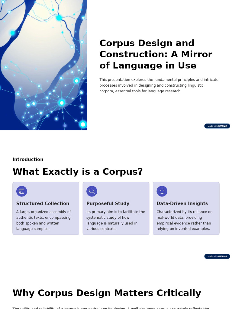 Corpus Design Principles for Language Research | PDF | Linguistics ...