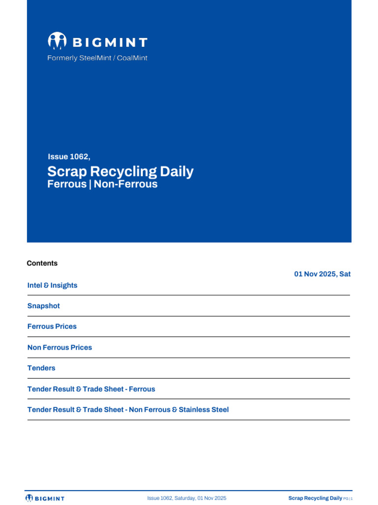 Scrap Recycling Daily Insights - Nov 2025 | PDF | Scrap | Steel