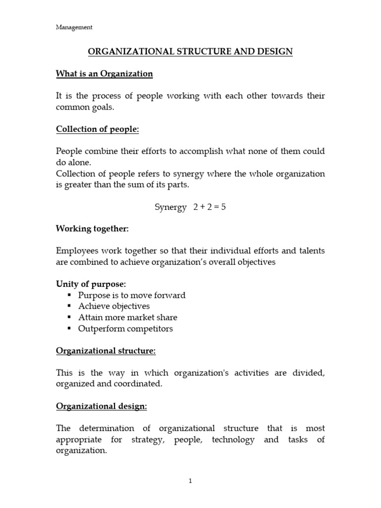 Organizational Structure and Design Guide | PDF | Leadership | Motivation