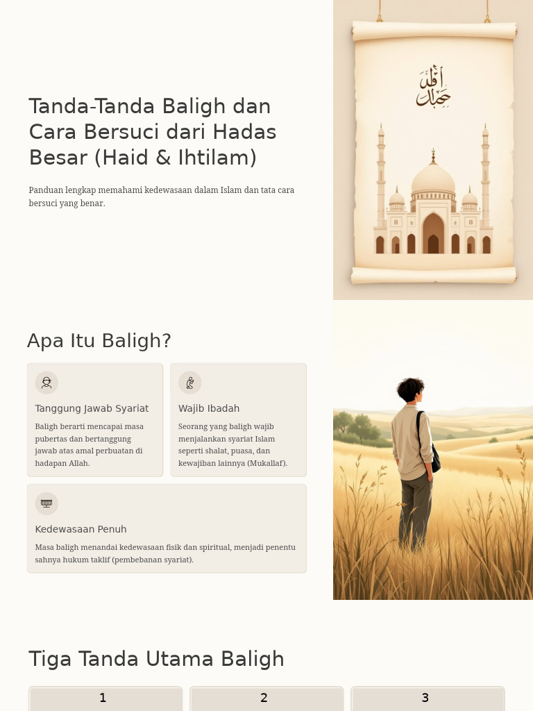 Tanda-Tanda Baligh Dan Cara Bersuci Dari Hadas Besar Haid Dan Ihtilam | PDF