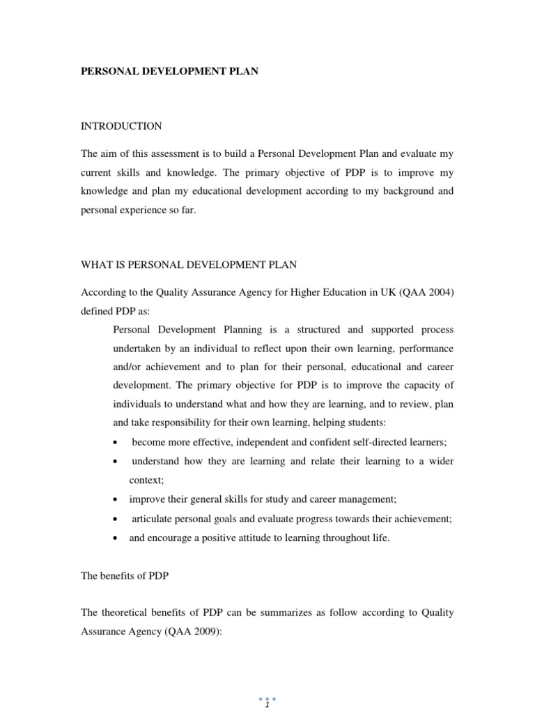 My Personal Development Plan | PDF | Attitude (Psychology) | Personal ...
