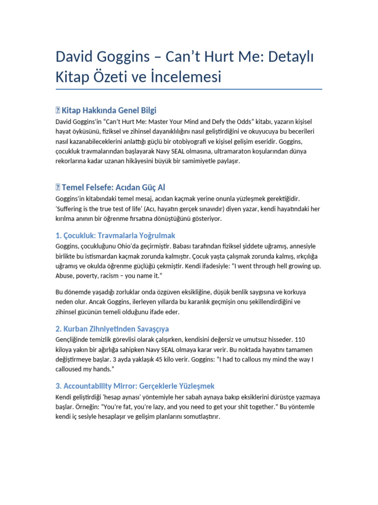 Cant Hurt Me Detayli Kitap Ozeti | PDF