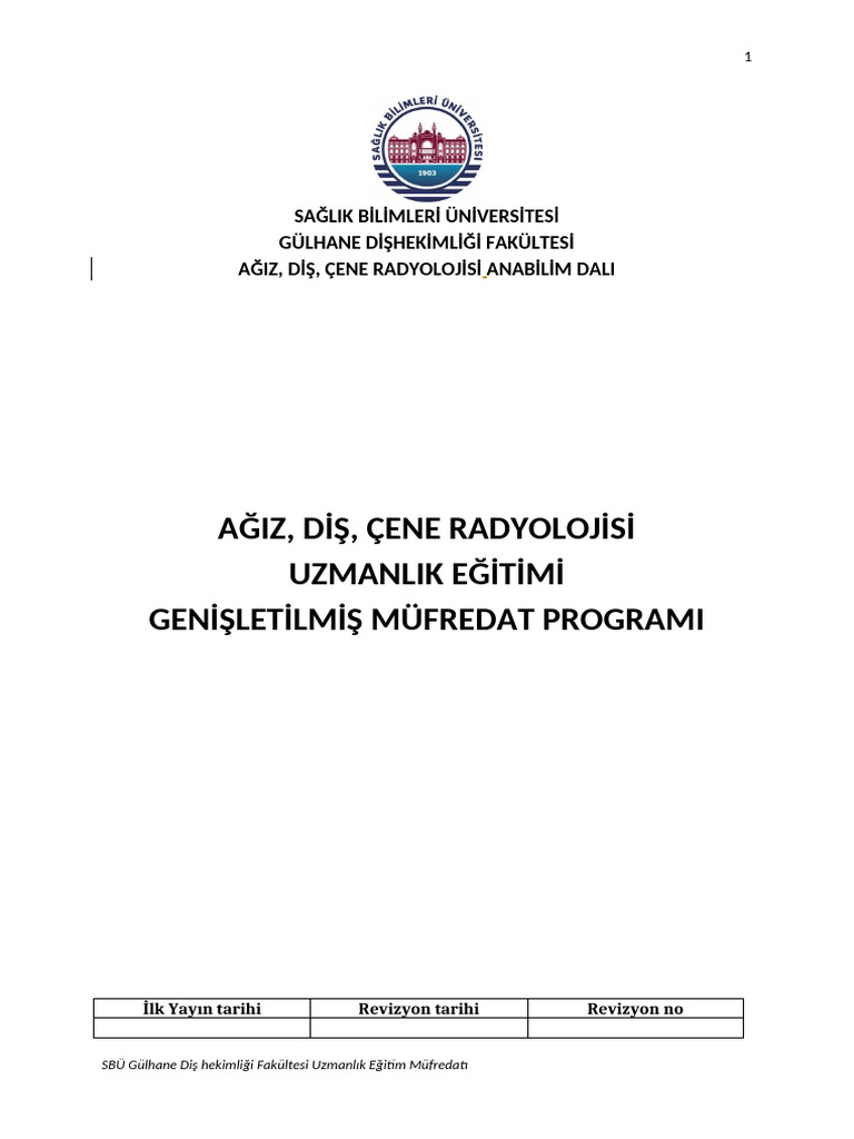 Agiz Dis Cene Radyolojisi Uzmanlikmufredat E616b472 | PDF