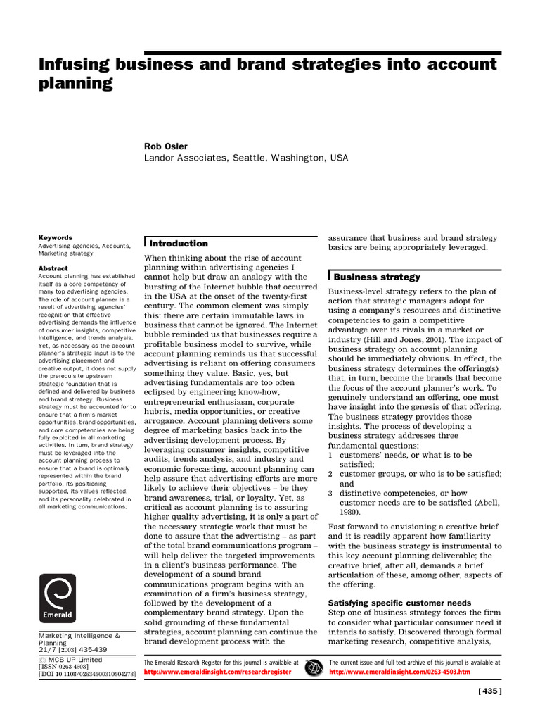 Brand and Business Strategies | PDF | Brand | Strategic Management