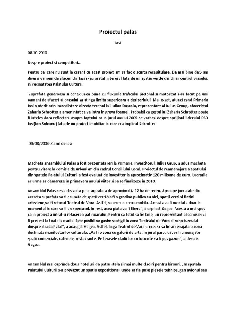 Proiectul palasDAP | PDF