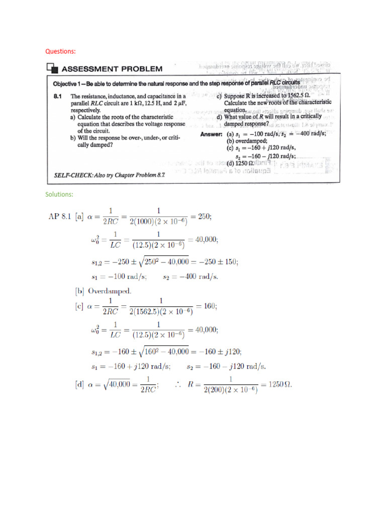 Chapter 8 Assessment Problems - F23 | PDF
