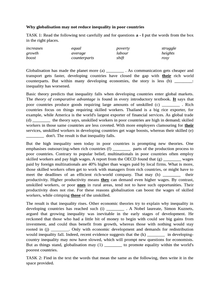 Globalisation and Inequality in Poor Countries | PDF | Economic ...