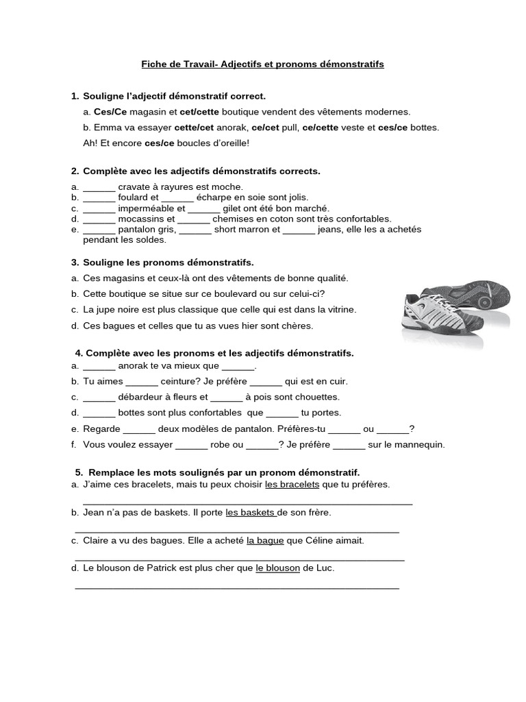 Adjectifs et pronoms démonstratifs en français | PDF