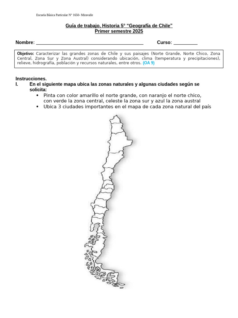 Geografía de Chile: Zonas Naturales 5° | PDF | Clima | Ciencias de la ...