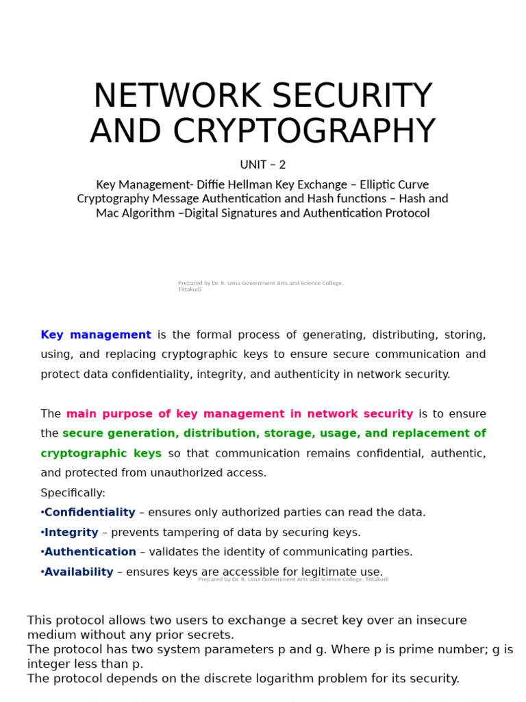 Unit 2 Key Management | PDF | Key (Cryptography) | Cryptography