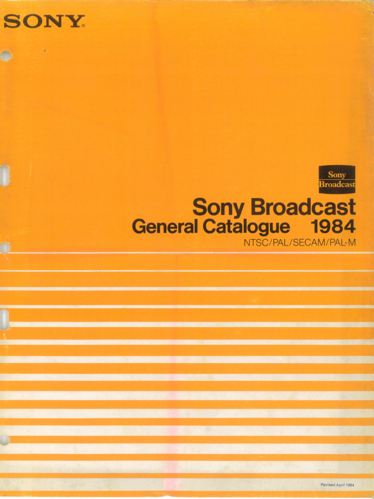 Sony Broadcast General Catalogue 1984 | PDF