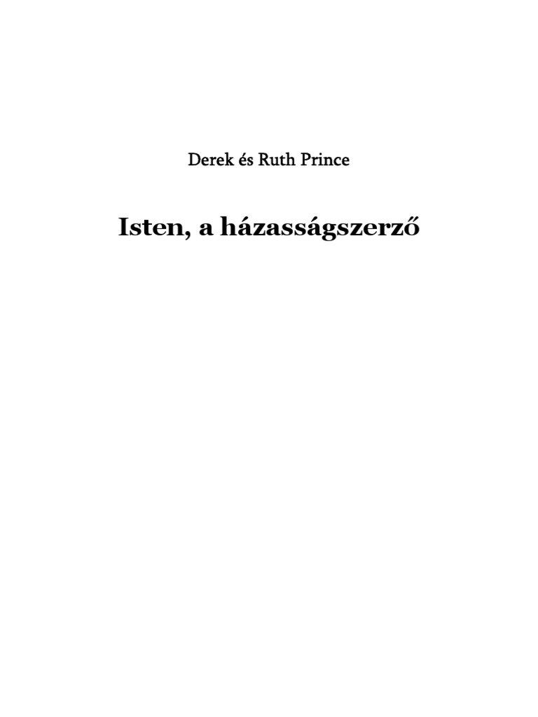 Derek És Ruth Prince: Isten, A Házasságszerző | PDF