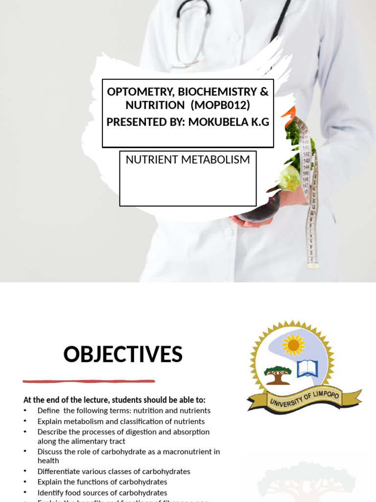 Nutrient Metabolism & Cho | PDF | Digestion | Nutrients