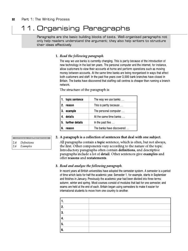 Organising Paragraphs - Academic Writing - Bailey, S. | PDF