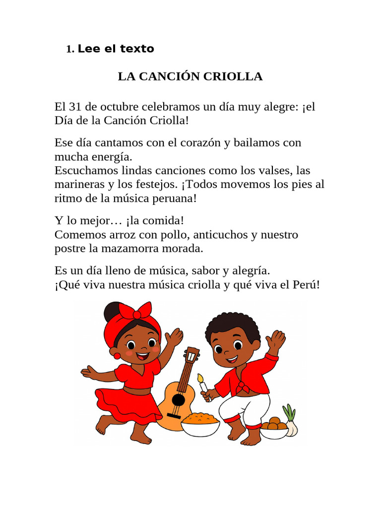 Día de la Canción Criolla en Perú | PDF