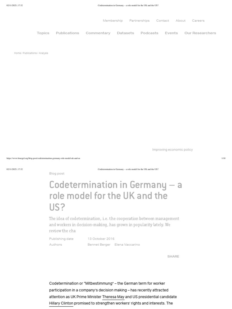 Codetermination in Germany Explained | PDF | Board Of Directors ...