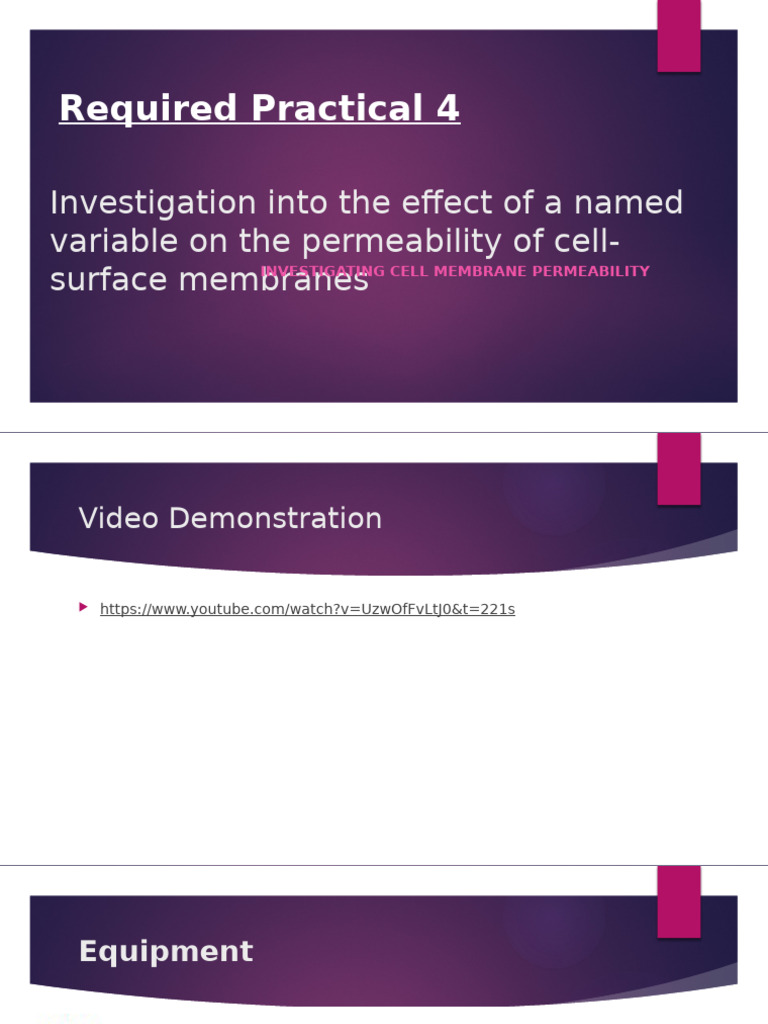 Req. Practical 4 - Membrane Permeability | PDF