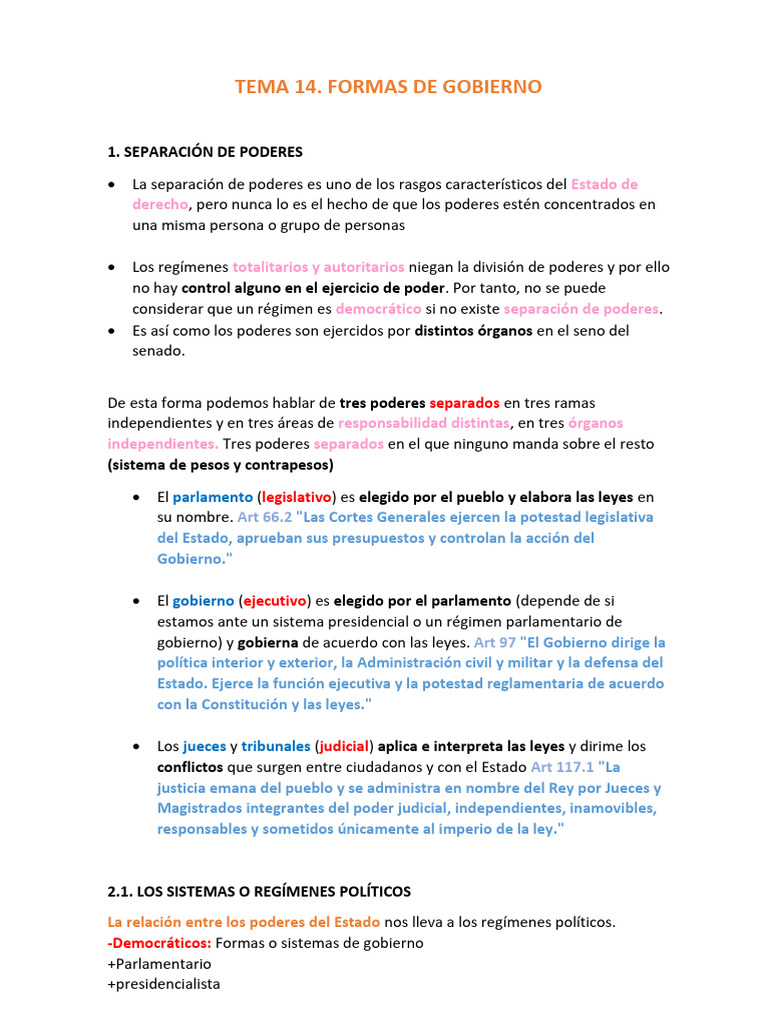 Consti II | PDF | Ejecutivo (gobierno) | Separación de poderes