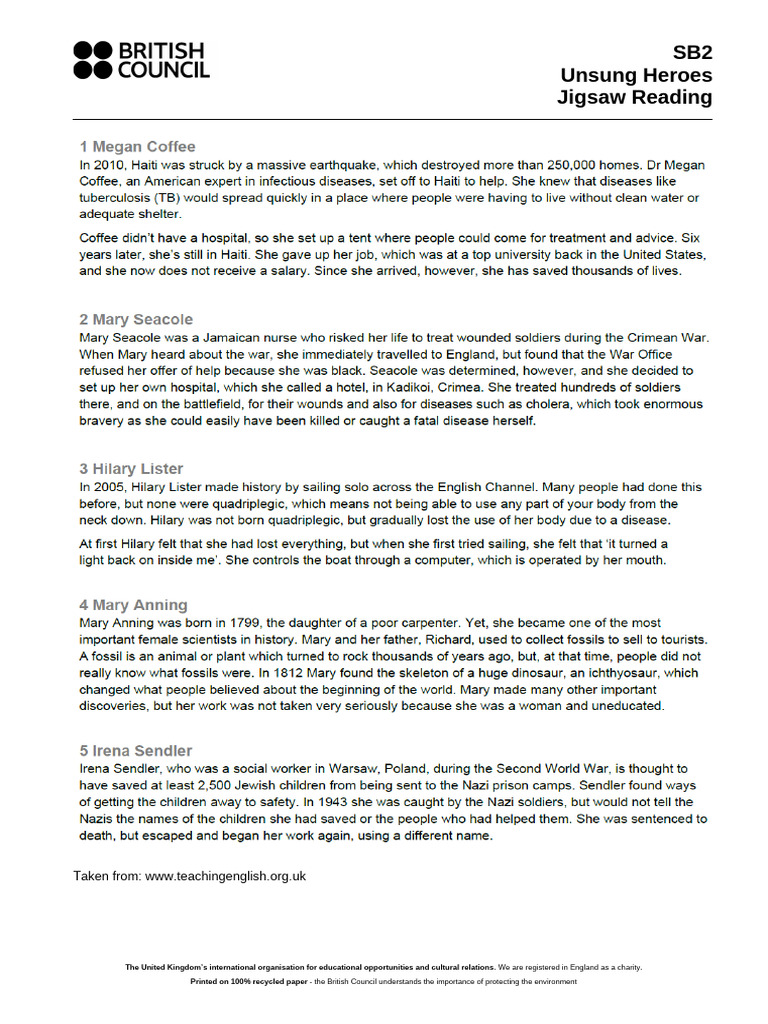 Jigsaw Reading | PDF