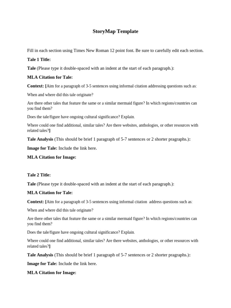 StoryMap Template Folktales | PDF