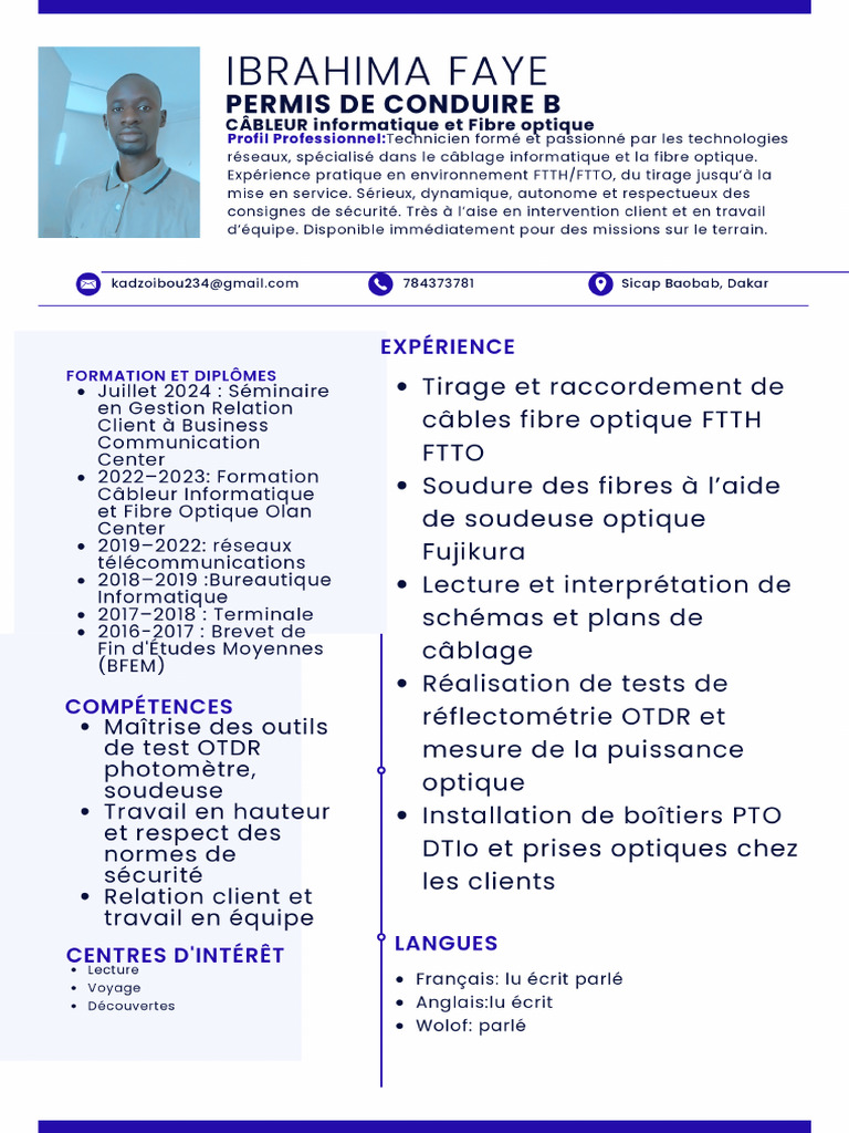 CV Fibre Optique | PDF