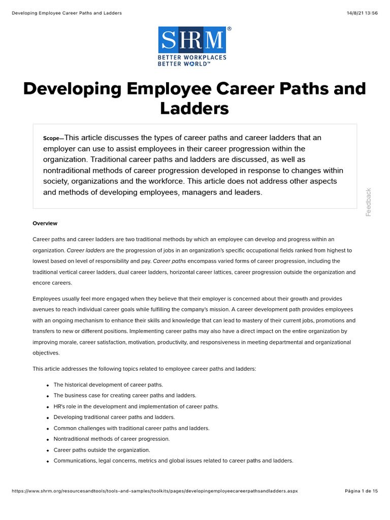 Employee Career Paths and Ladders Guide | PDF | Employee Retention ...