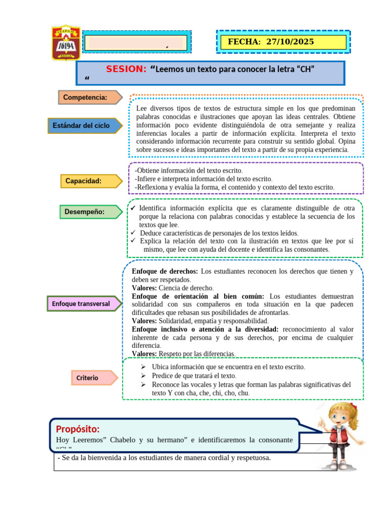 Lectura y Aprendizaje de la Letra "CH" | PDF | Información | Cognición