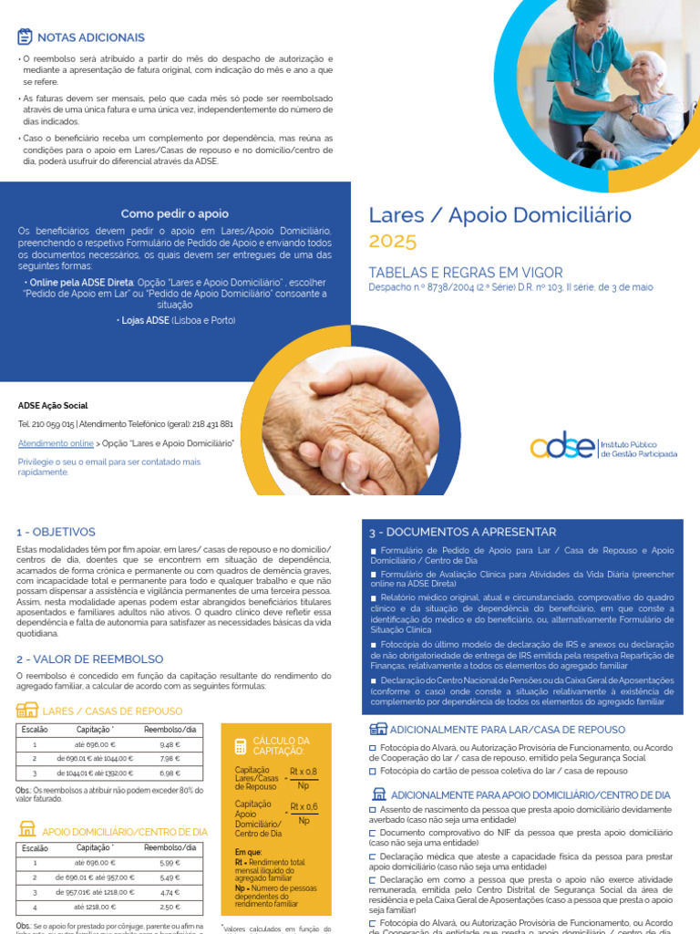 Apoio Domiciliário e Lares ADSE 2025 | PDF