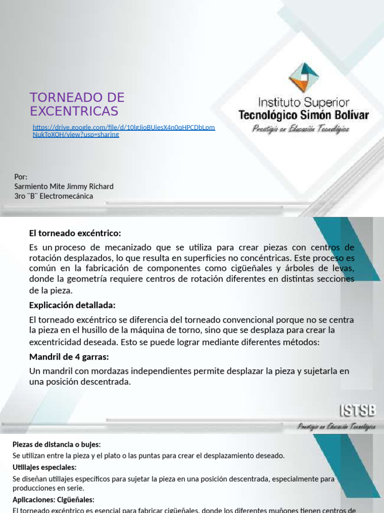 Torneado Excentrico Exp Jimmy Sarmiento | PDF