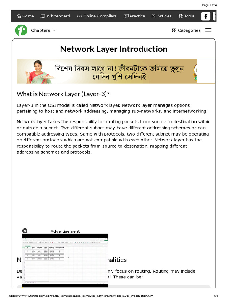 Network Layer Introduction | PDF | Computer Network | Osi Model