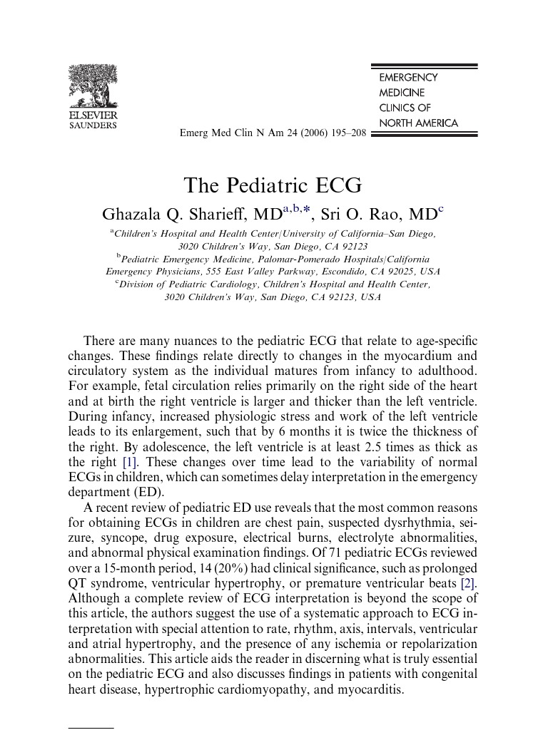 The Pediatric ECG | Download Free PDF | Electrocardiography ...