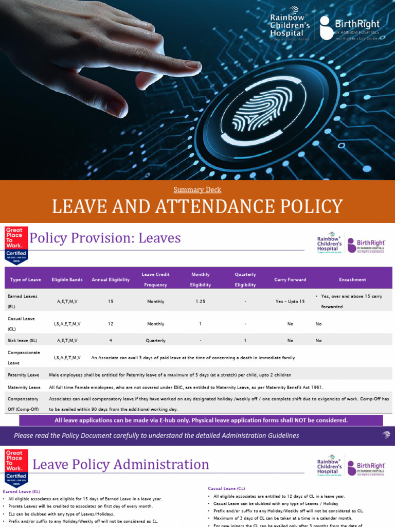 57 49 D5a5d91c5f954569 Summary Deck Leave and Attendance Policy | PDF ...
