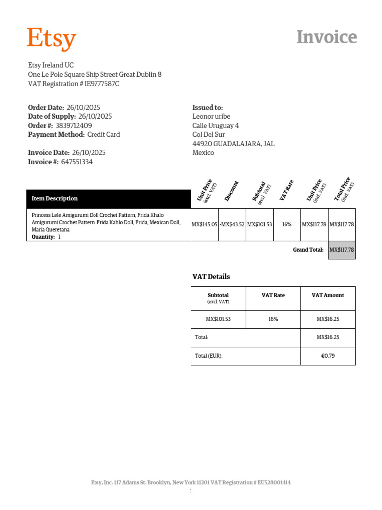 Vat Invoice 3839712409 | PDF | Invoice | Payments