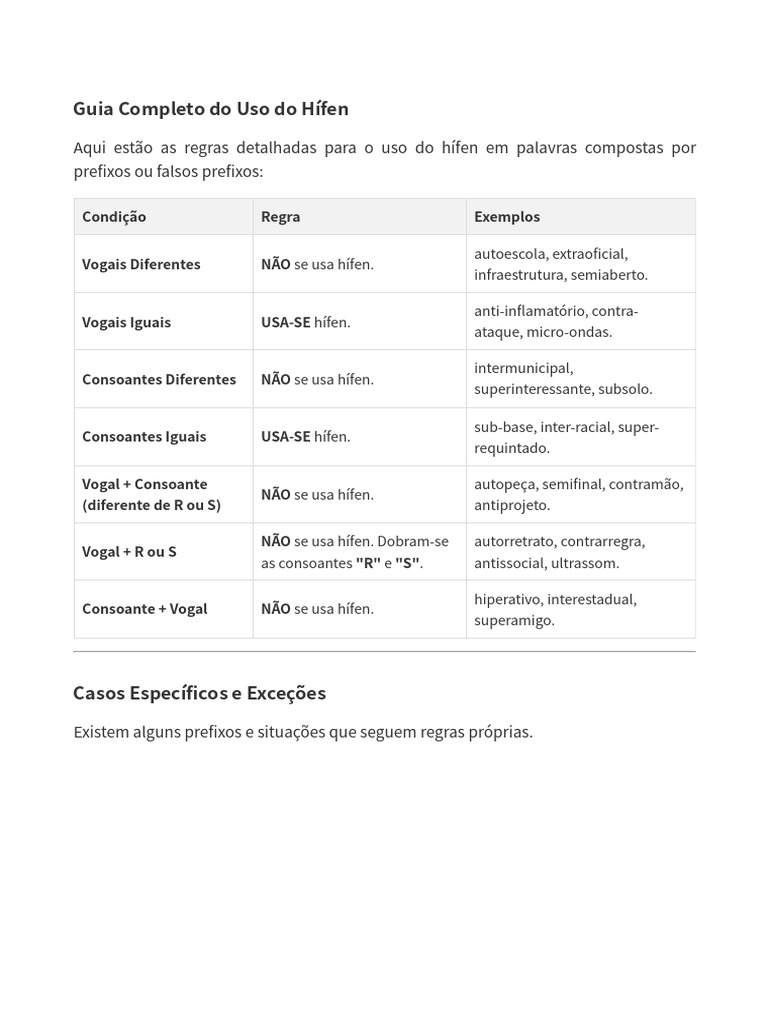 Regras Hifen | PDF | Linguística | Famílias linguísticas