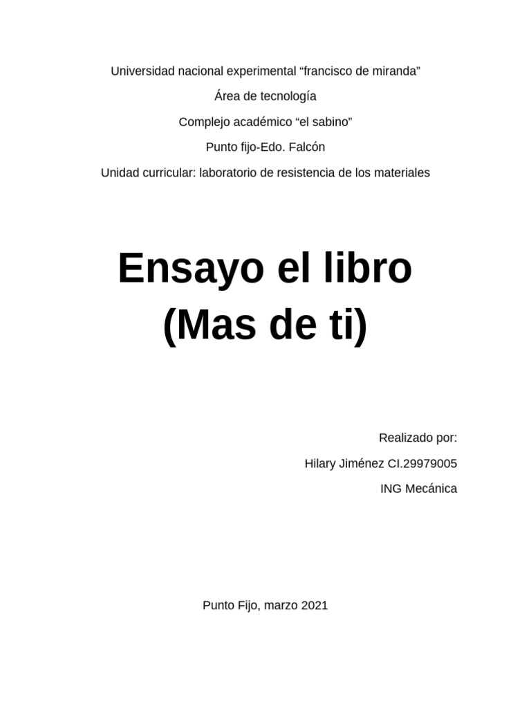 ensayo del libro | PDF | Amor