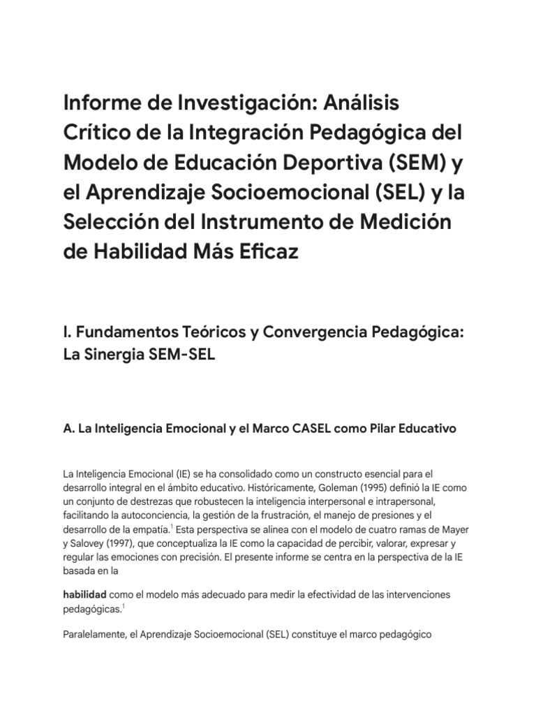 SEM-SEL - Medición de Inteligencia Emocional | PDF | Validez ...