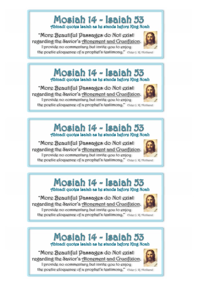 Mosiah 14.isaiah 53. Journal Insert - Handout | PDF | Religion ...