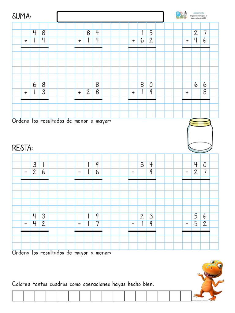 Ejercicios de Sumas y Restas Matemáticas | PDF