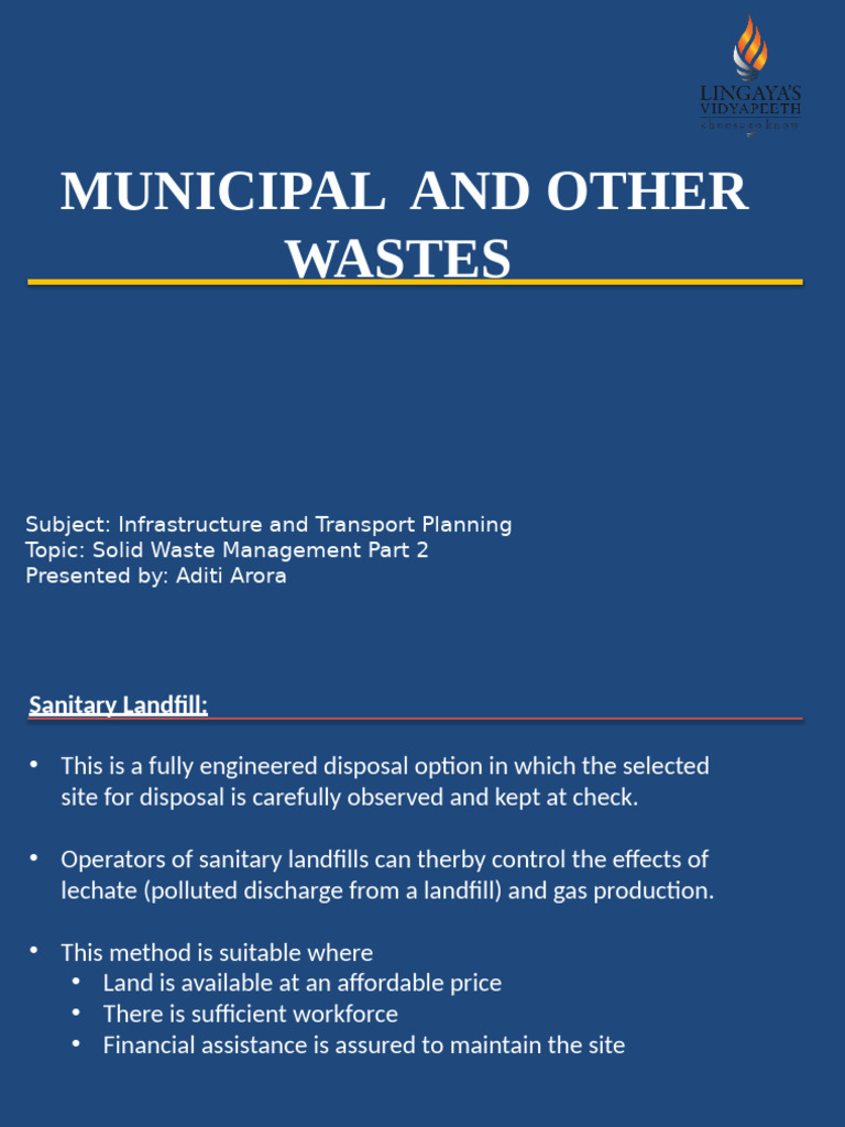 Solid Waste Management Techniques Overview | PDF | Waste Management | Waste