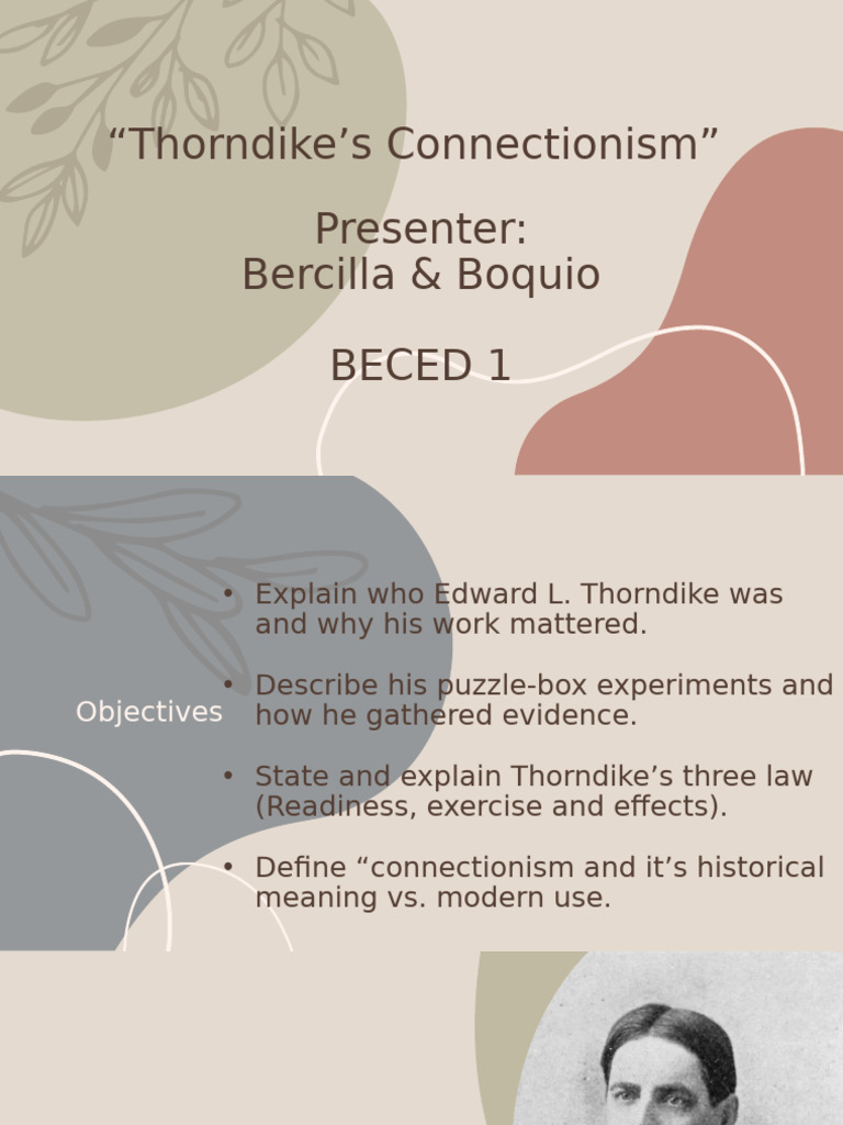 Thorndikes Connectionism | PDF | Learning | Psychological Schools