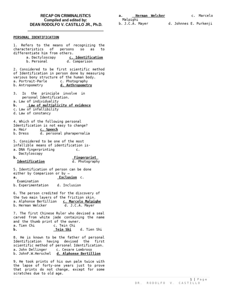 Overview of Personal Identification Methods | PDF | Fingerprint | Film ...