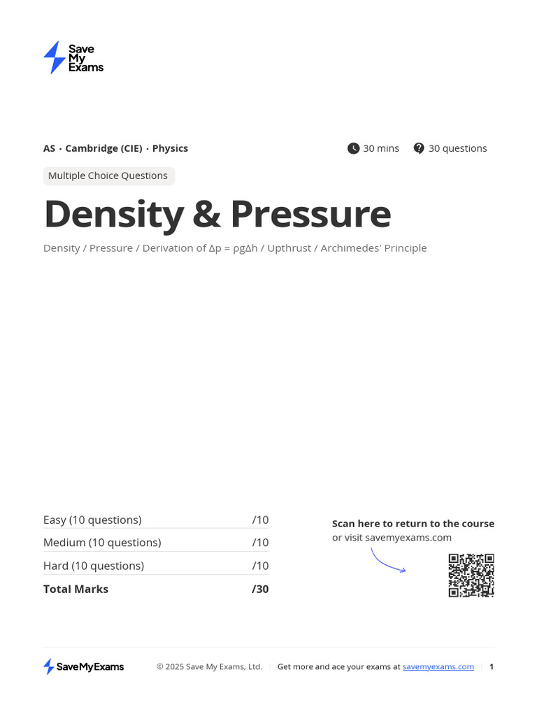4 3 Density and Pressure 2mDCXcXcBCdHdymN | PDF | Pressure | Buoyancy