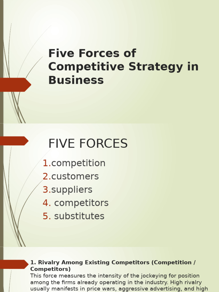 Five Forces of Competitive Strategy in Business | PDF | Supply Chain ...