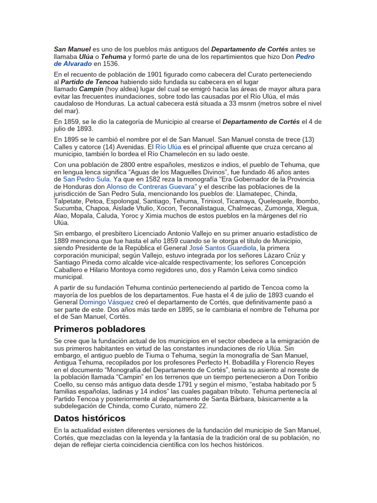 Historia de San Manuel | PDF