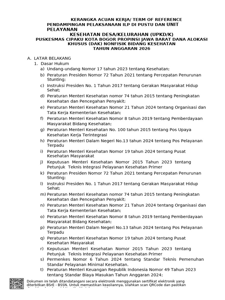 Pendampingan ILP Kesehatan Puskesmas Bogor | PDF