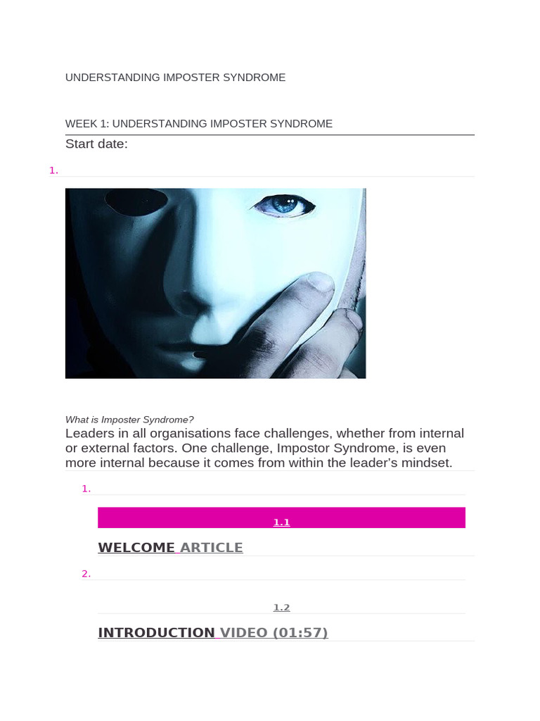 Understanding Imposter Syndrome | PDF | Mindset | Cognition