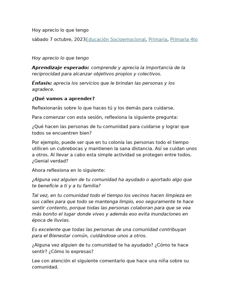 Hoy Aprecio Lo Que Tengo | PDF | Laozi | Gratitud
