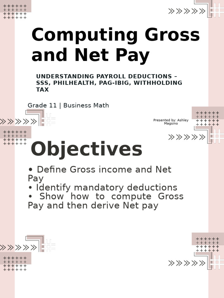 BM Q2 L6 Computing Gross and Net Pay. | PDF | Tax Deduction | Gross Income
